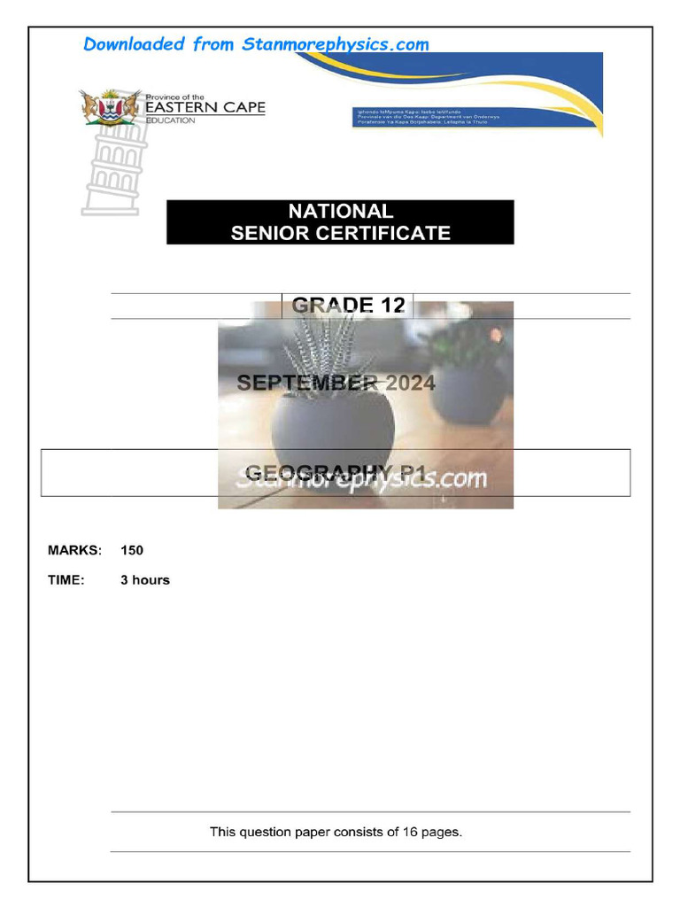 EC Geography Grade 12 September 2024 P1 and Memo | PDF