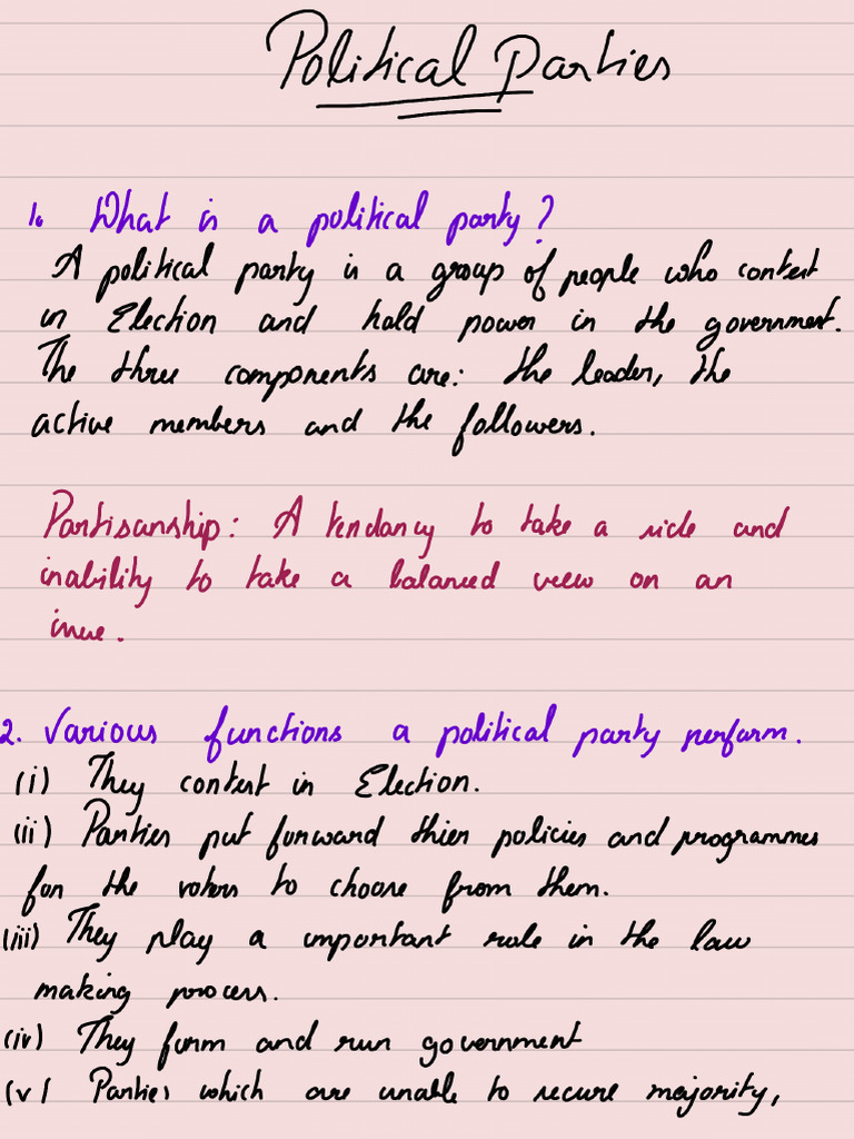 Political Parties (Notes) - 231013 - 191540 | PDF