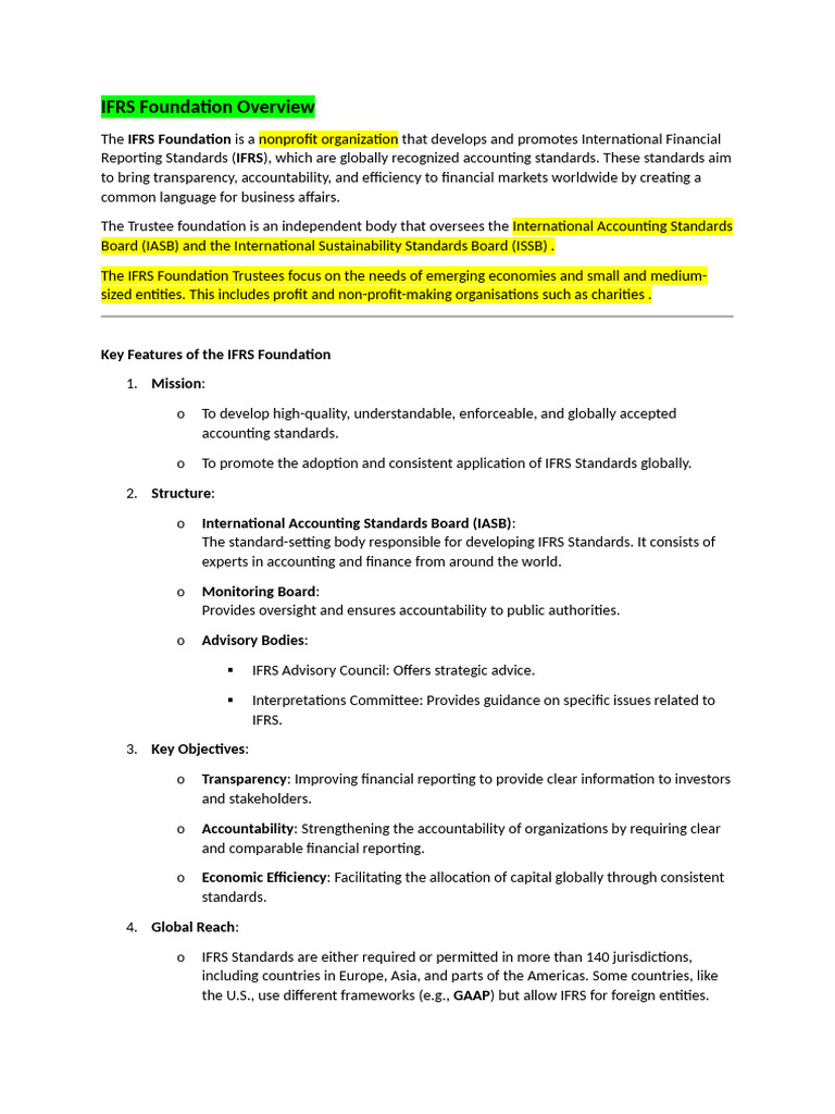 IFRS Foundation Overview | PDF | International Financial Reporting ...