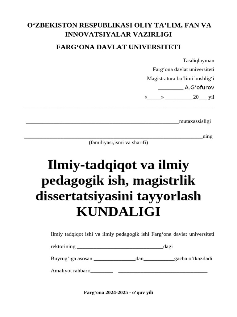 Kundalik 12 | PDF