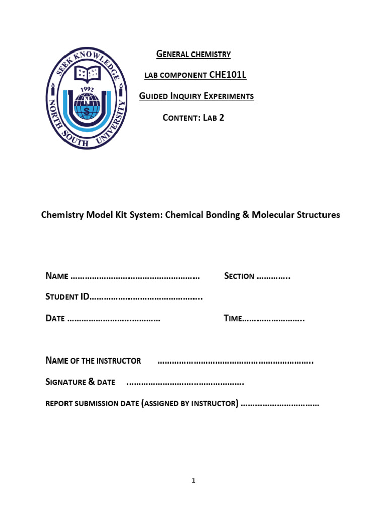 Chemical Bonding Lab: VSEPR Theory | PDF | Chemical Bond | Molecules