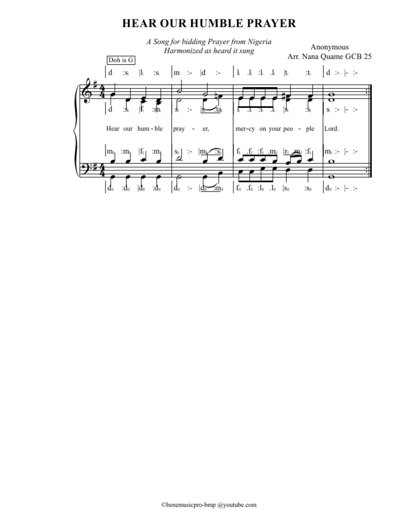 Hear Our Humble Prayer - Full Score | PDF