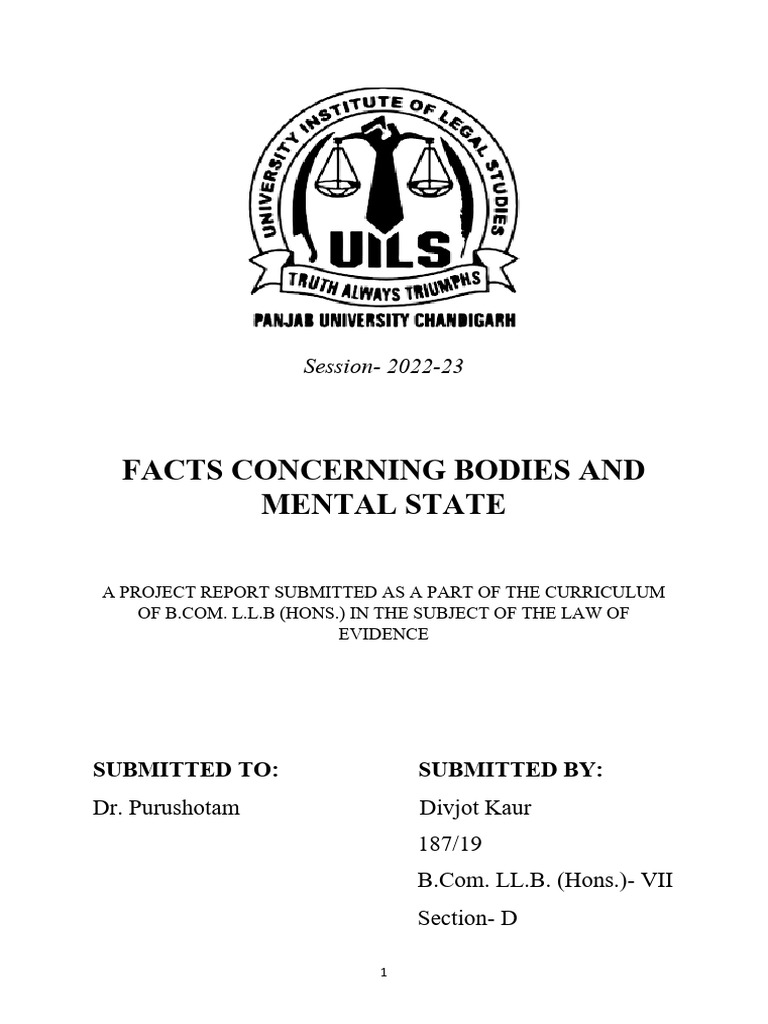 Mental State and Legal Evidence Analysis | PDF | Mens Rea | Common Law