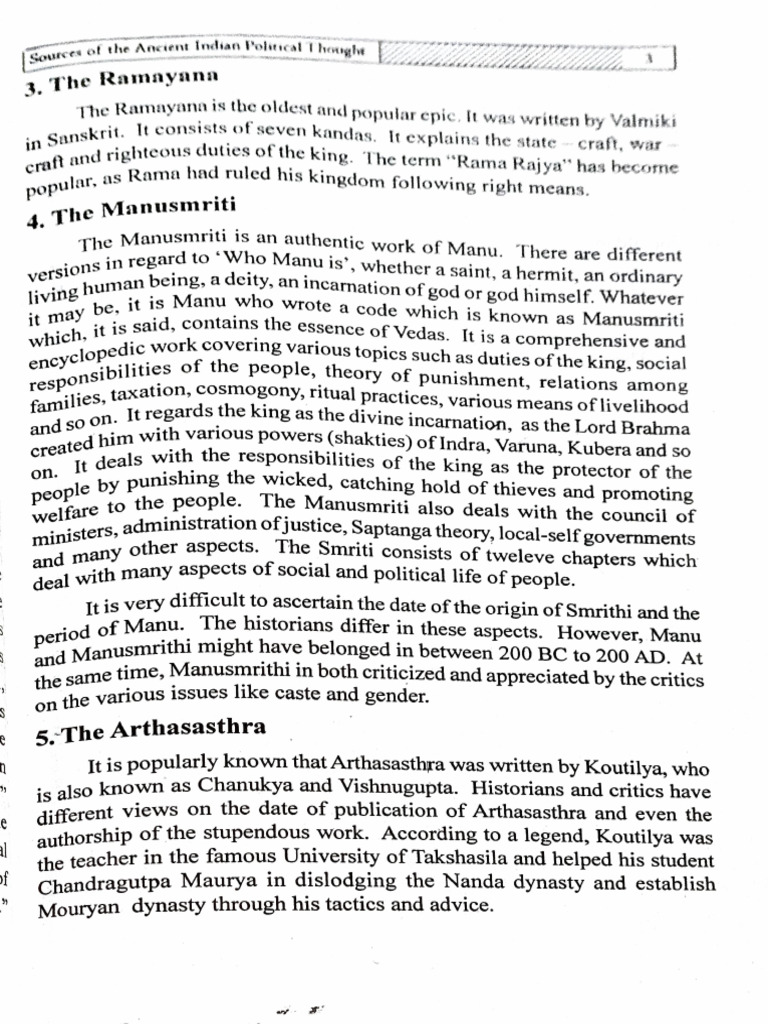 Ancient Political Thought | PDF | Ramayana | Hindu Literature