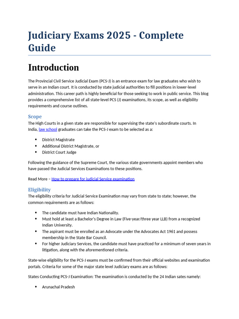 Judiciary Exams 2025 UPDATED | PDF | Justice | Crime & Violence