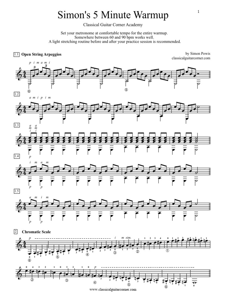 Simon's 5 Minute Warmup | PDF
