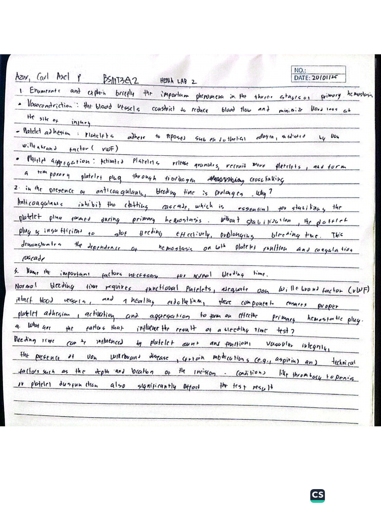 Hema Lab 2 - Azur | PDF