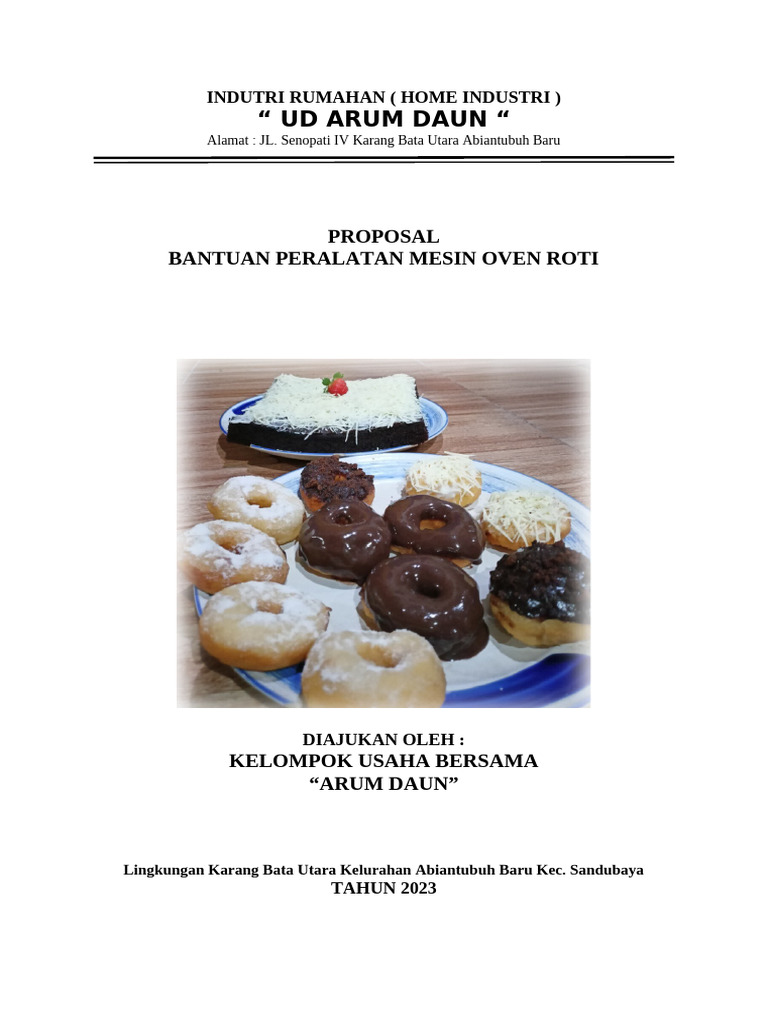 Proposal Usaha Roti UD Arum Daun | PDF