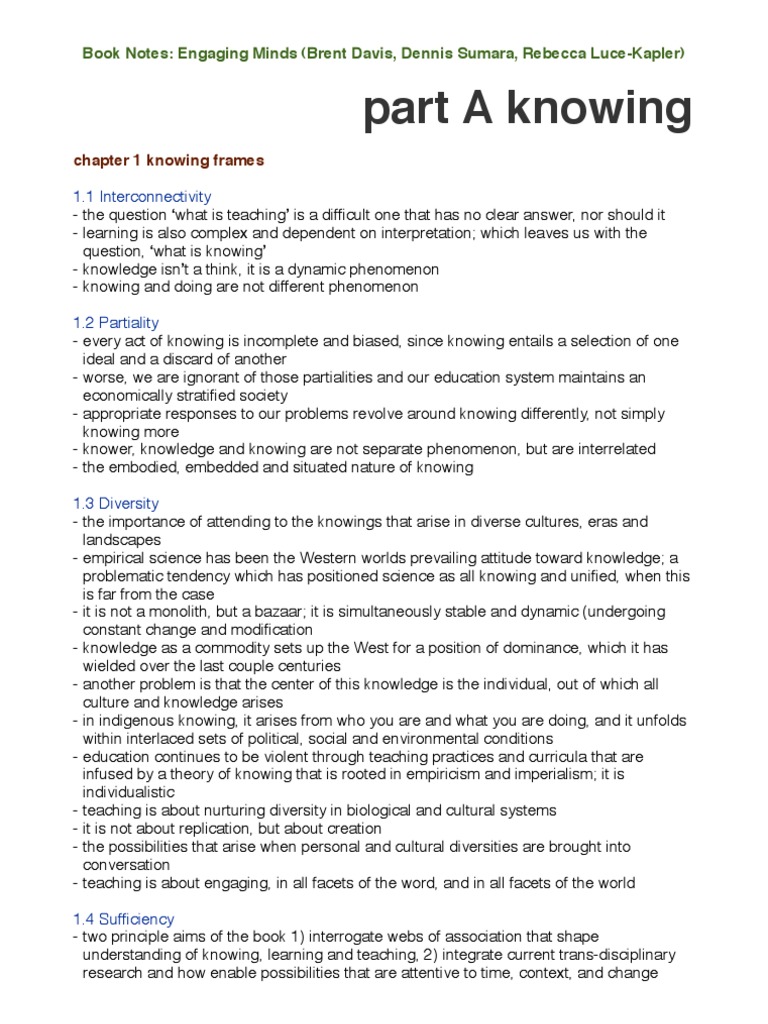 Book Notes Engaging Minds | PDF | Perception | Pedagogy