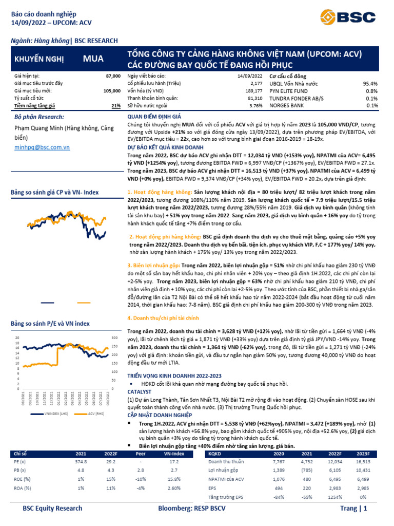 ACV - Report BSC | PDF