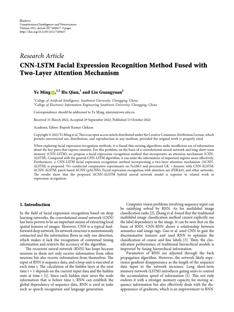CNN-LSTM_Facial_Expression_Recognition_Method_Fuse | PDF | Computational Neuroscience | Machine ...