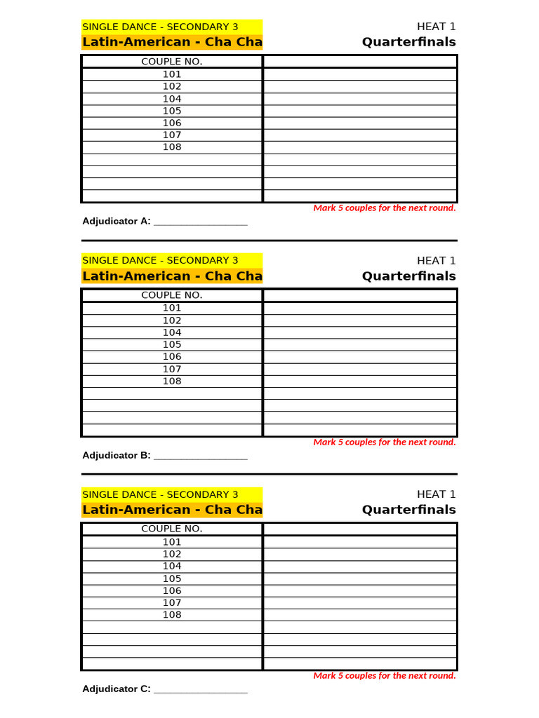 Dancesports Sheets | PDF | Dances | Social Dance