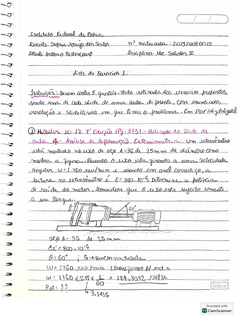 Lista 01 - Mecsol II - Stefanie Araújo | PDF