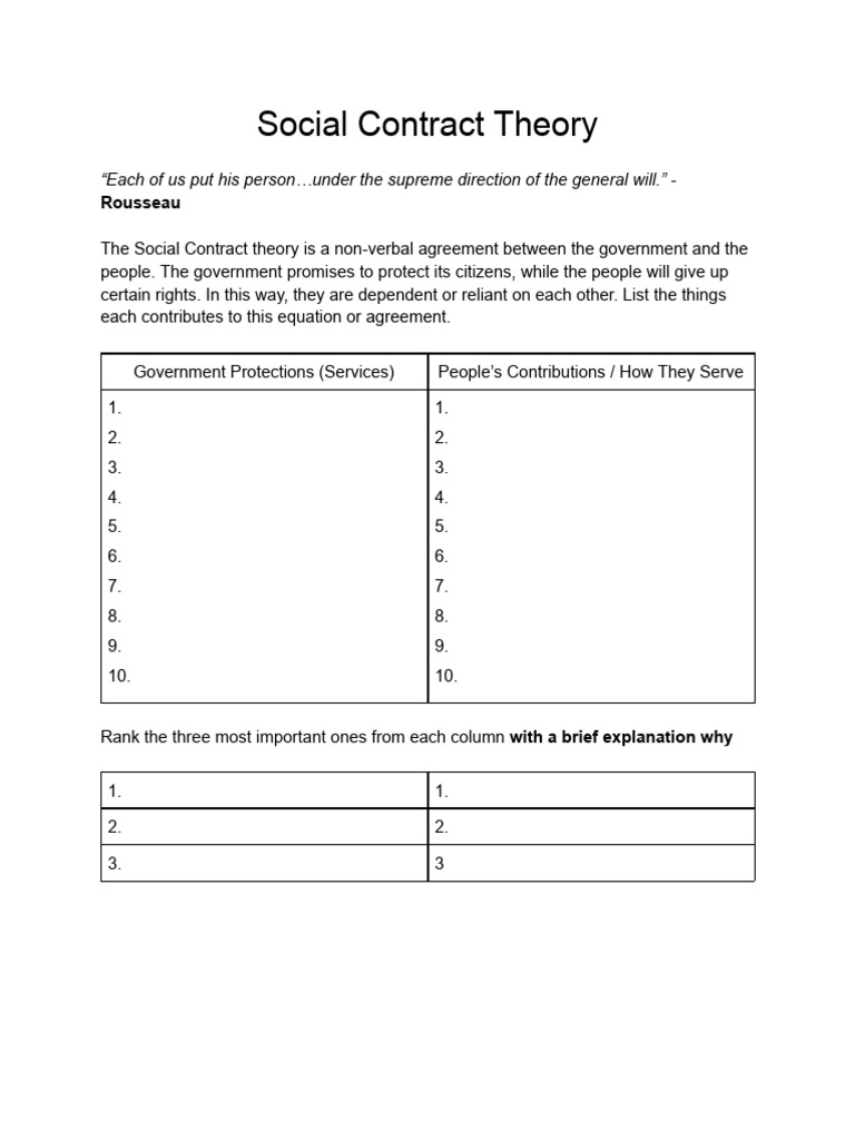 Copy of Hynes Social Contract Theory | PDF