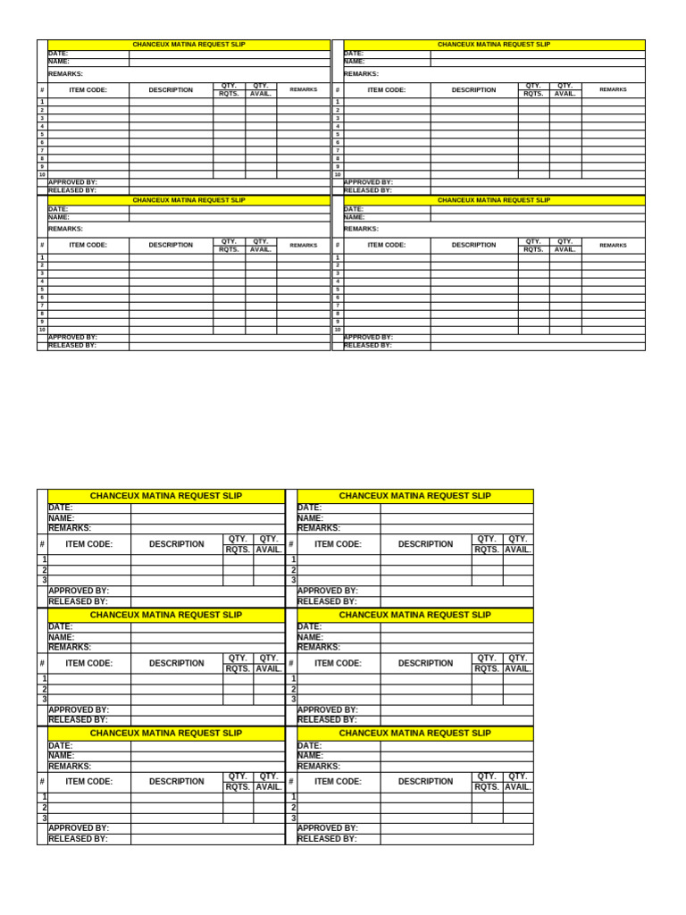 REQUEST SLIP Final 1 | PDF