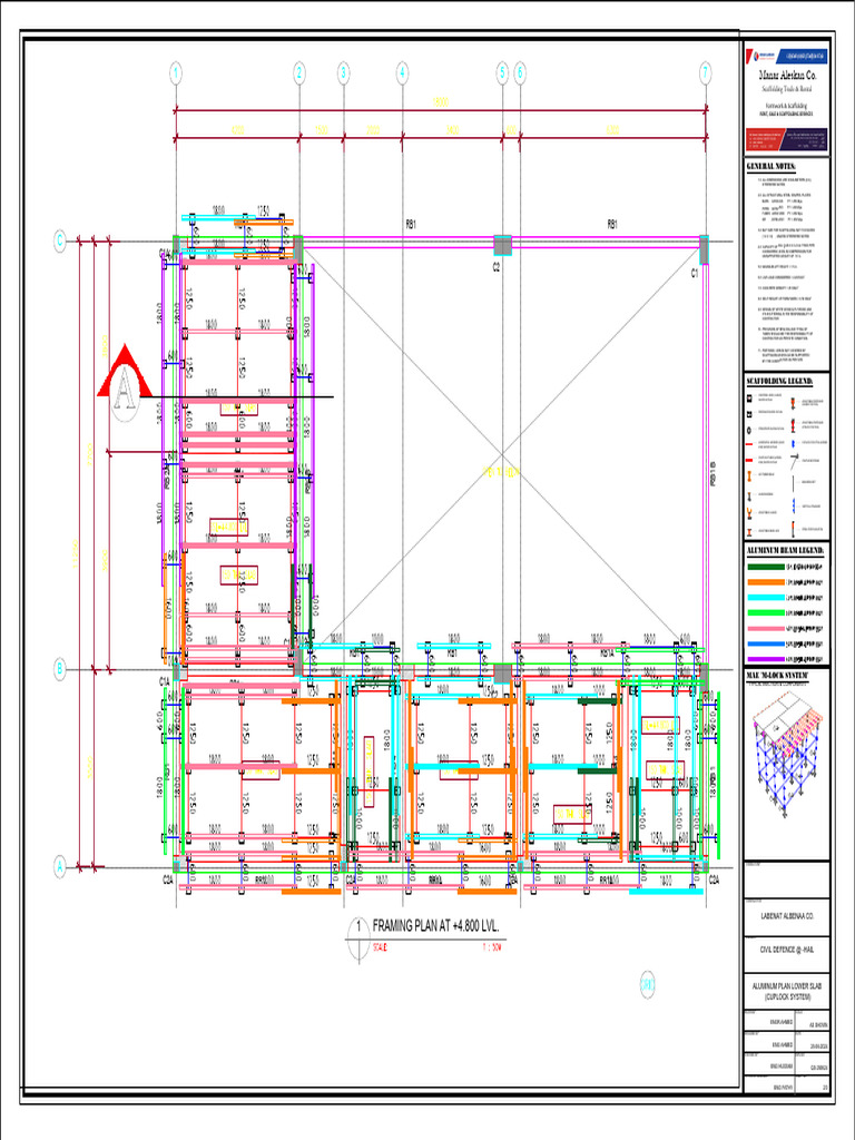 Aluminum Plan for Lower Slab | PDF | Scaffolding | Building Materials