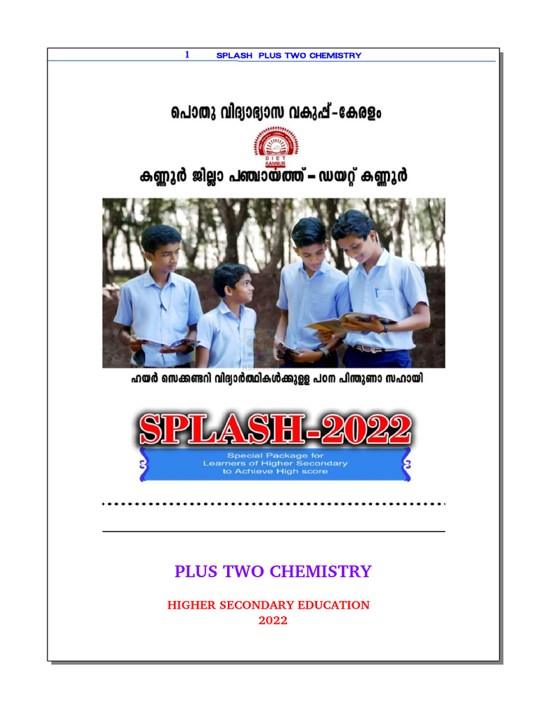 Hsslive Splash Xii Chemistry Short Notes by Kannur District Panchayath ...