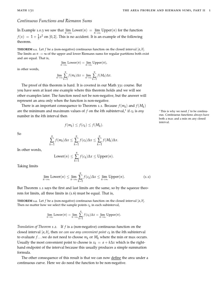 RiemannSums2 | PDF | Interval (Mathematics) | Summation