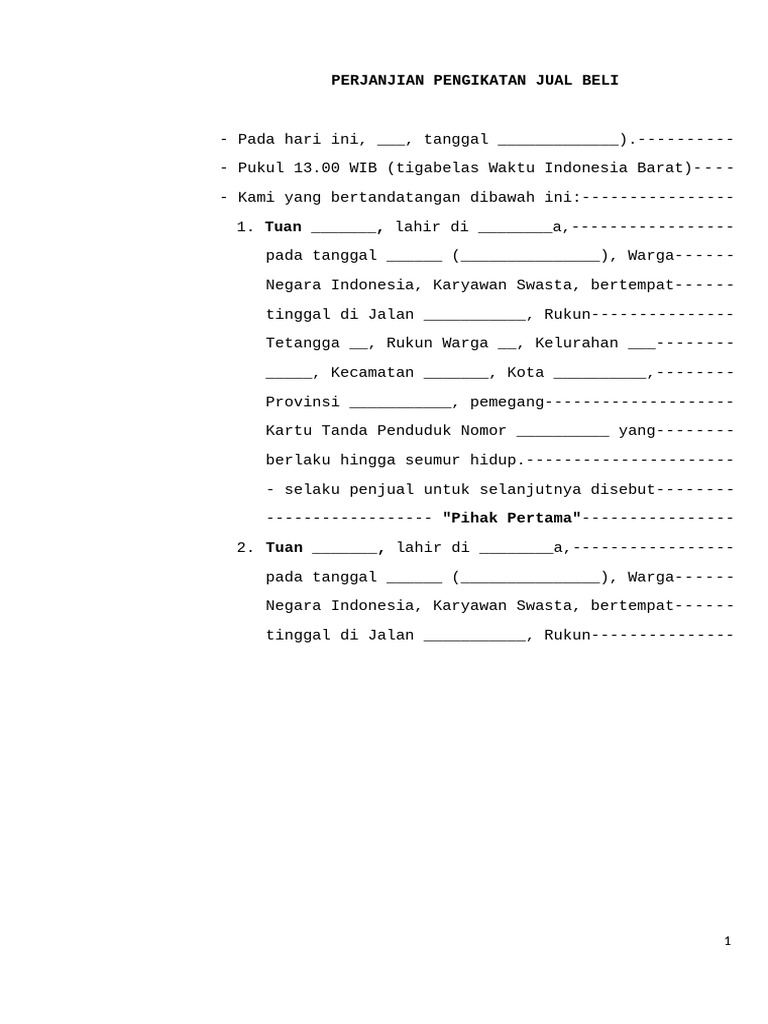 Template - PPJB Lunas | PDF