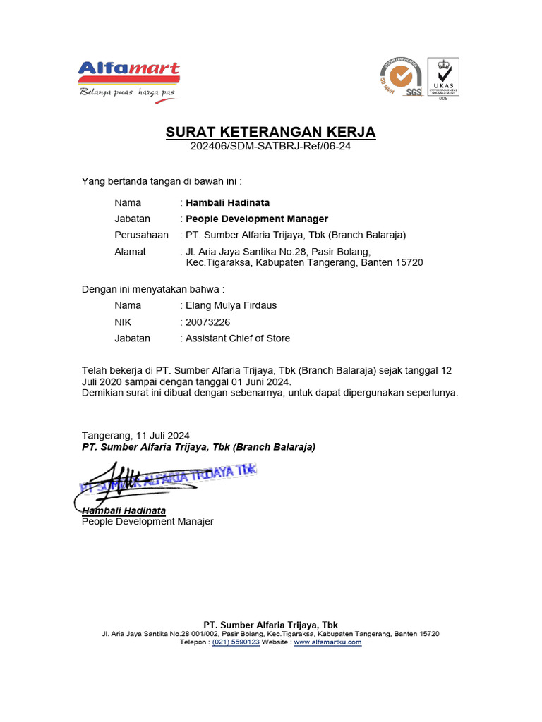 SK ACOS SAT - Elang Mulya Firdaus | PDF