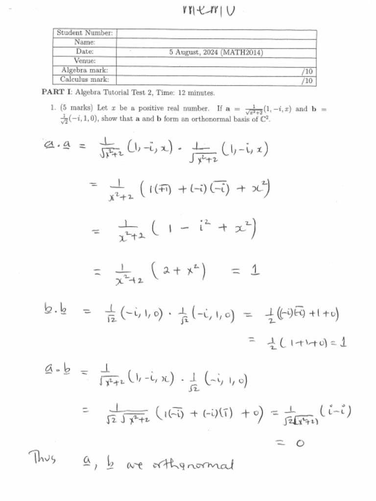 Memo For MATH2014 | PDF