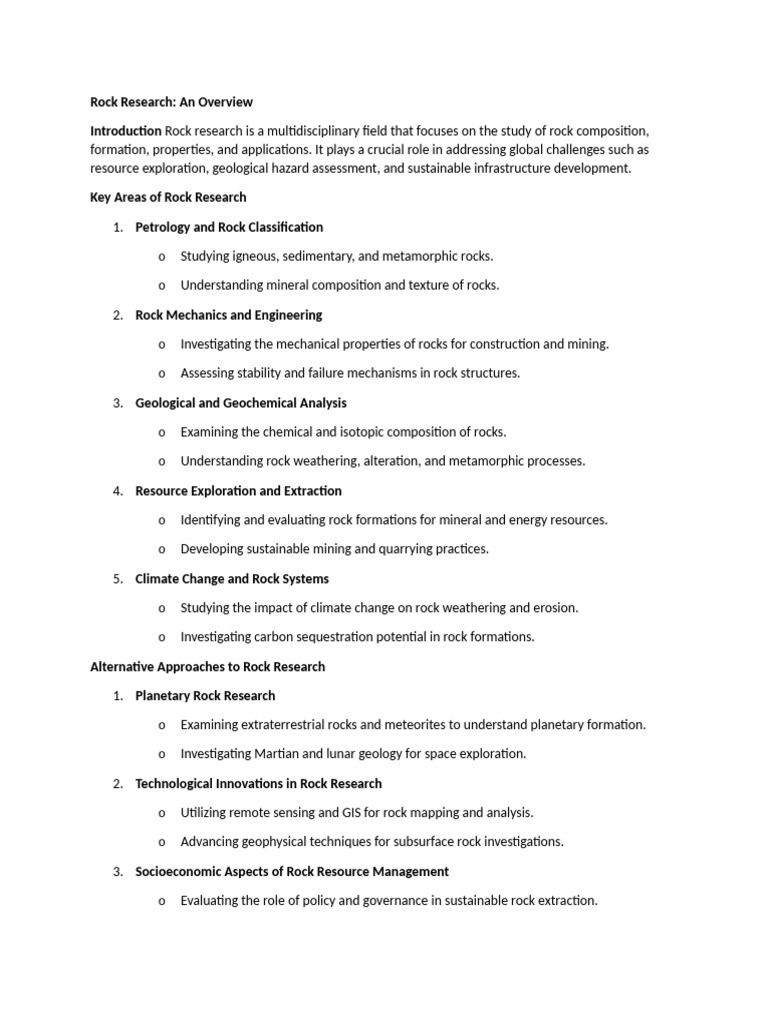 Rock Research | PDF | Rock (Geology) | Geology