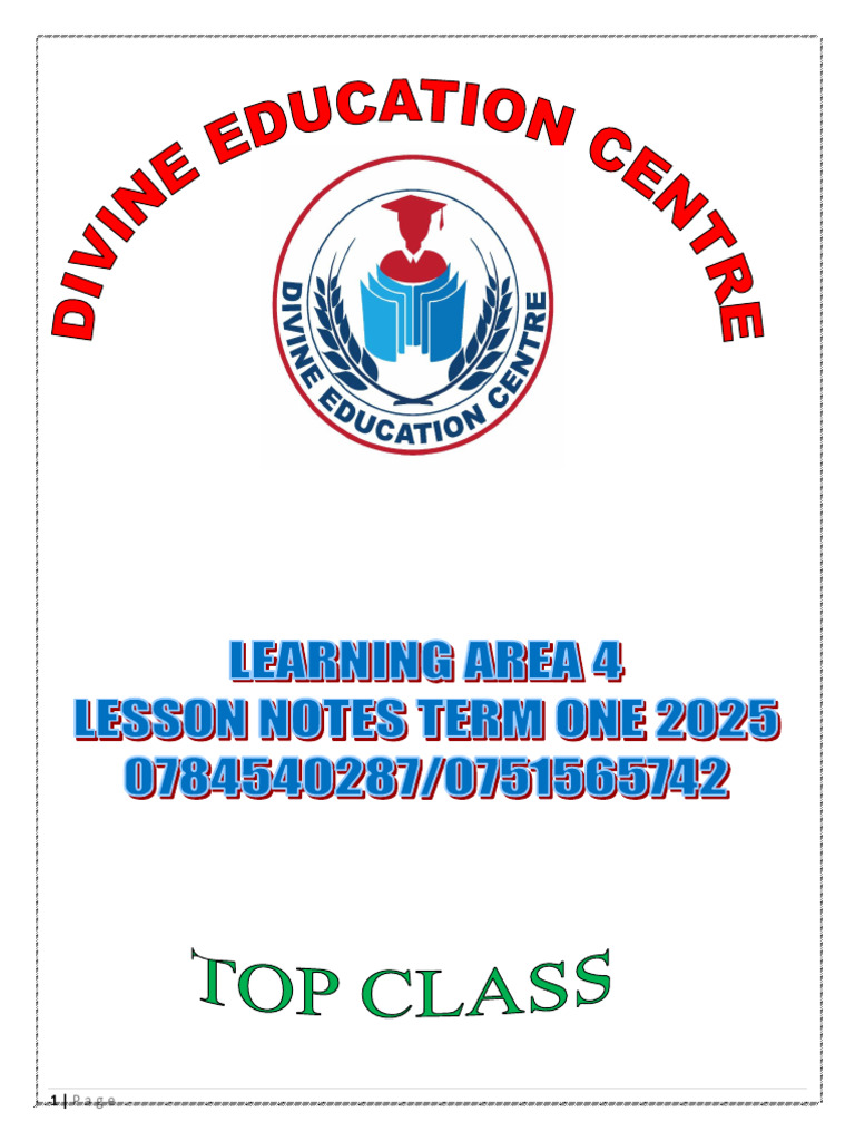 Top Class Lesson Notes Term 1 | PDF | Shape | Mathematics