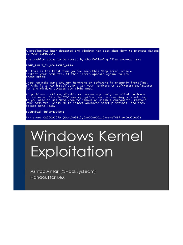 Windows Kernel Exploitation Handout 1.2 | PDF | Kernel (Operating System) | Computer Engineering