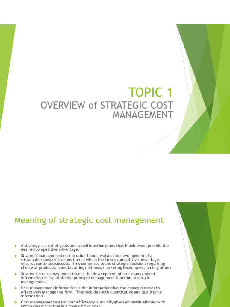 Strat Cost Man - Overview of Strategic Cost Management | PDF | Supply Chain Management | Cost ...