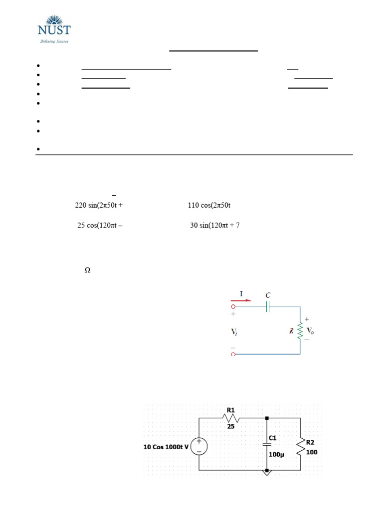 ENA_BEE_2k24CD_Home_Assgn_1 | PDF | Series And Parallel Circuits | Electrical Impedance