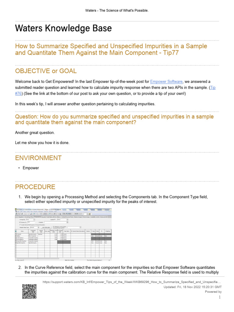Summarizing Impurities in Samples | PDF | Computing | Software Engineering