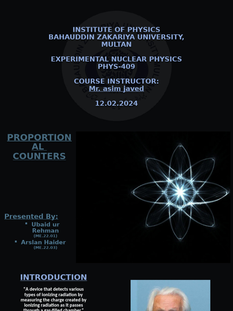 Proportional Counters in Nuclear Physics | PDF | Physical Sciences | Physical Phenomena