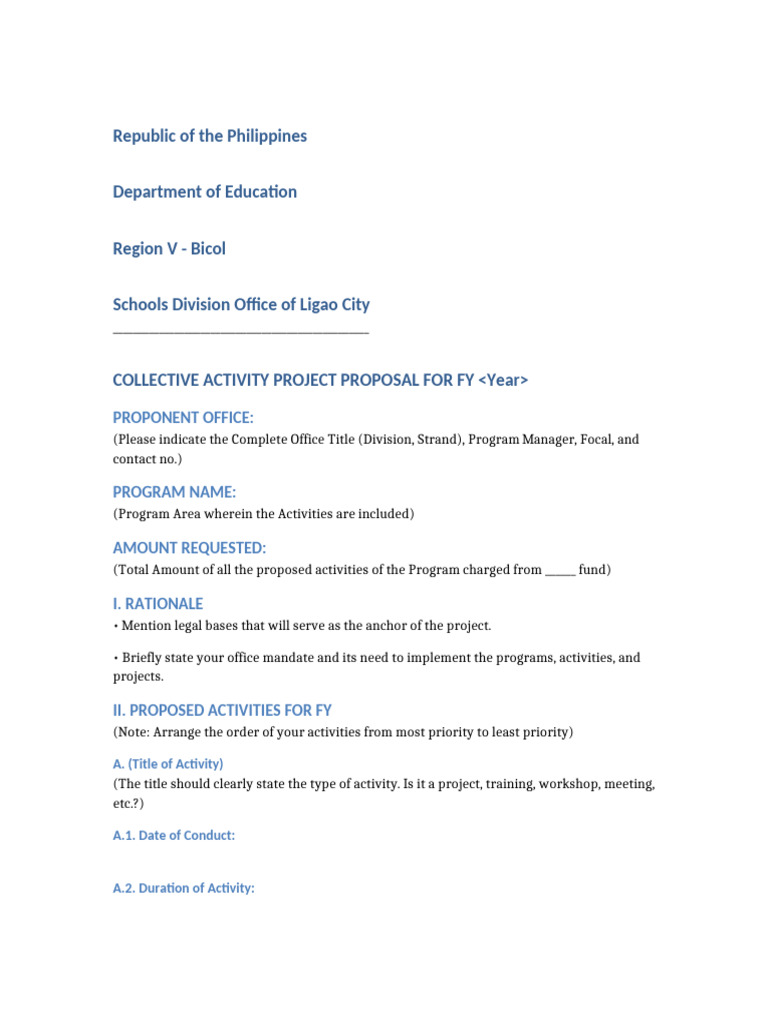 Collective Activity Proposal Template | PDF