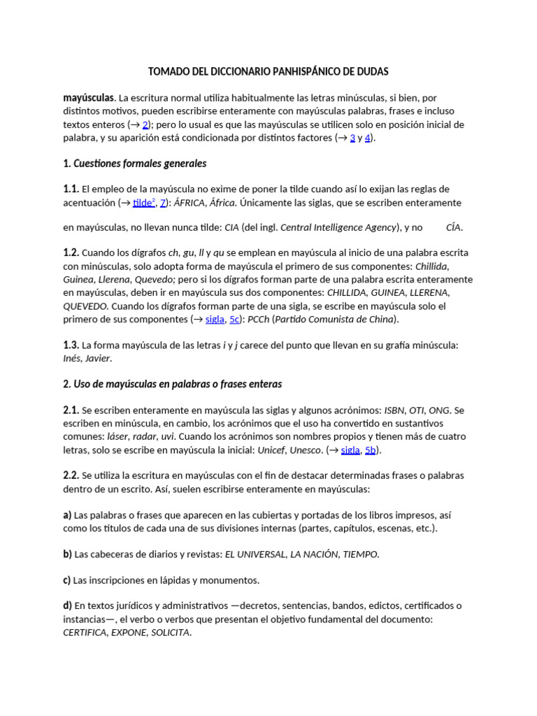 Uso de la mayúscula | PDF | Caso de carta | Puntuación