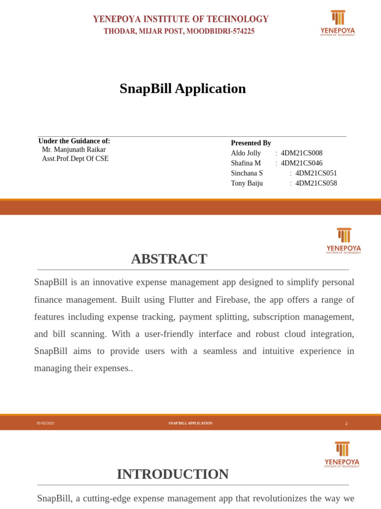 SnapBill: Smart Expense Management App | PDF | Optical Character ...