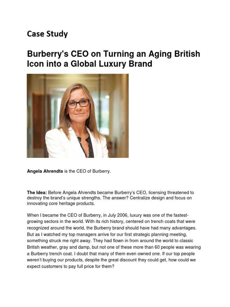 Burberry - Leading Change | PDF | Brand | Sales
