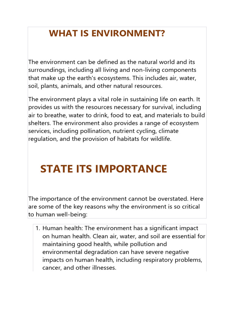 What Is Environment | PDF | Ecosystem | Sustainability
