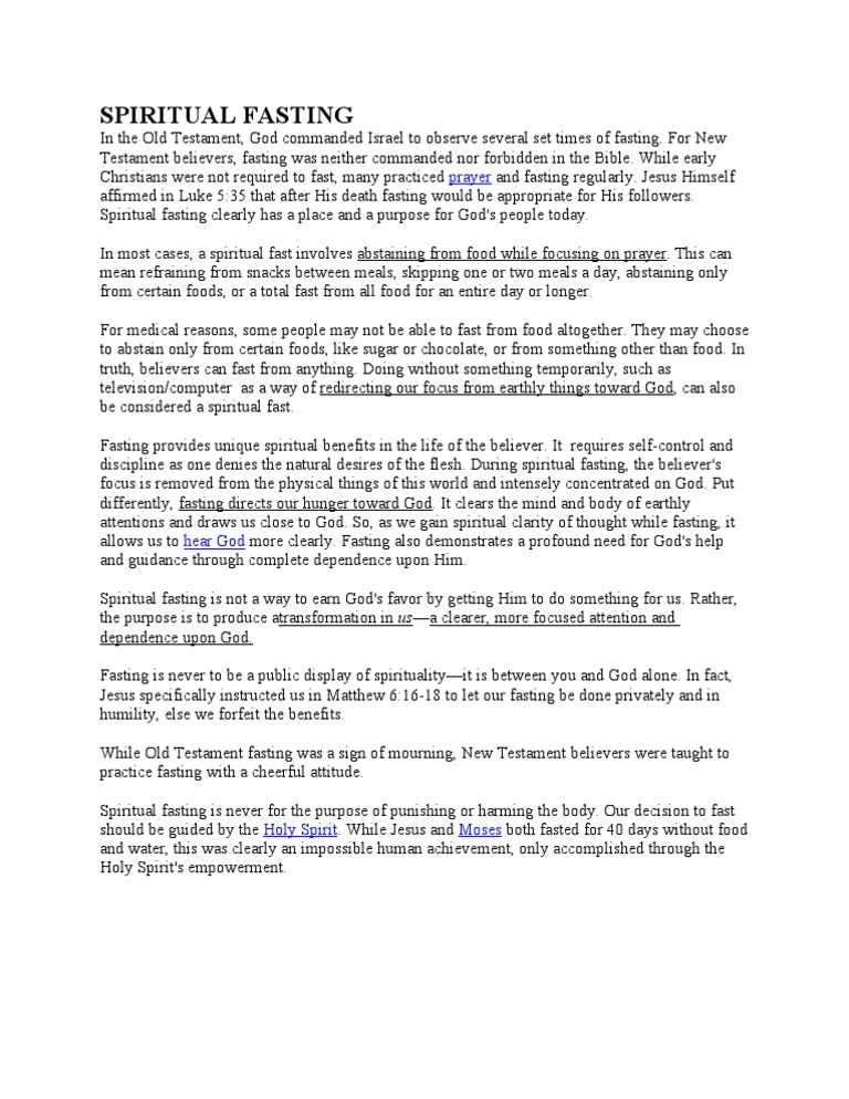 Spiritual Fasting | PDF | Fasting | Prayer