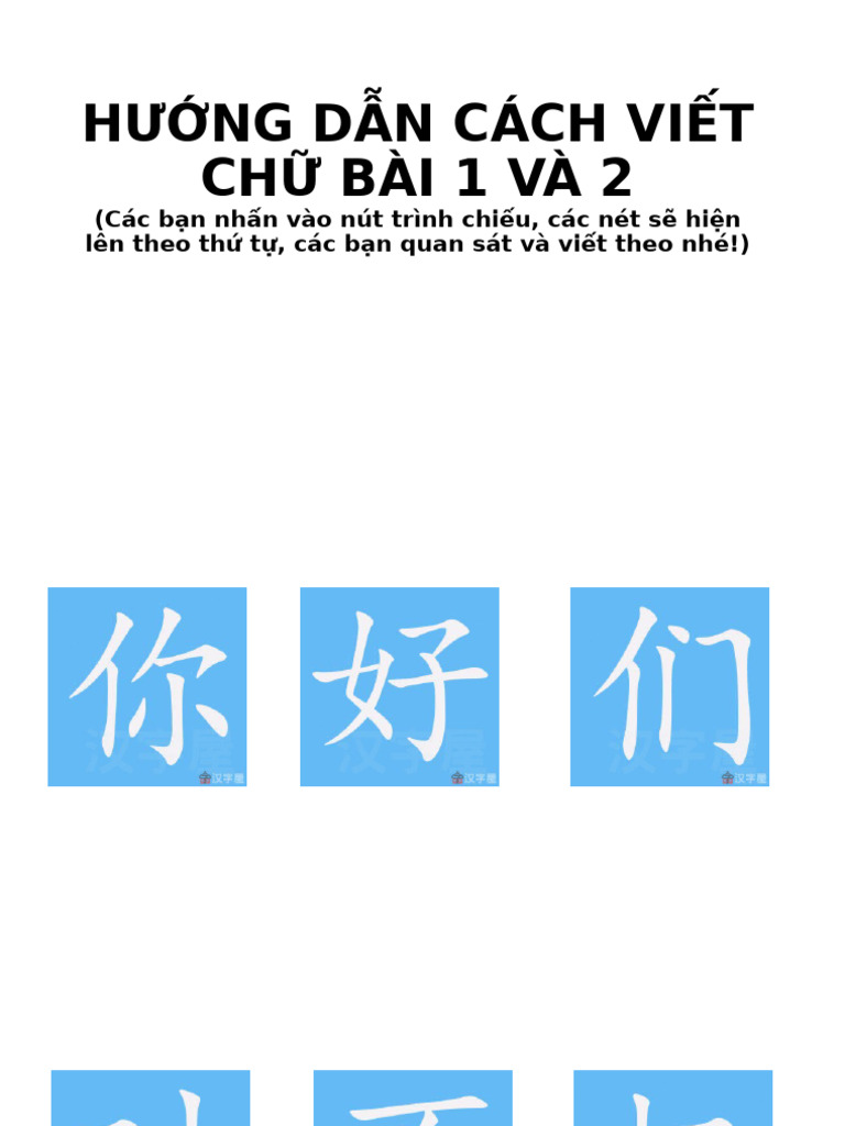 HUONG DAN VIET CHU BAI 1 VA 2 | PDF