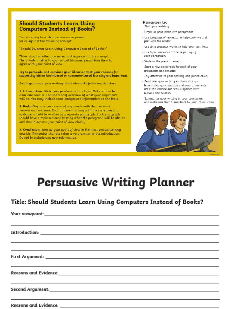 Computers vs. Books in Student Learning | PDF | Argument | Reason