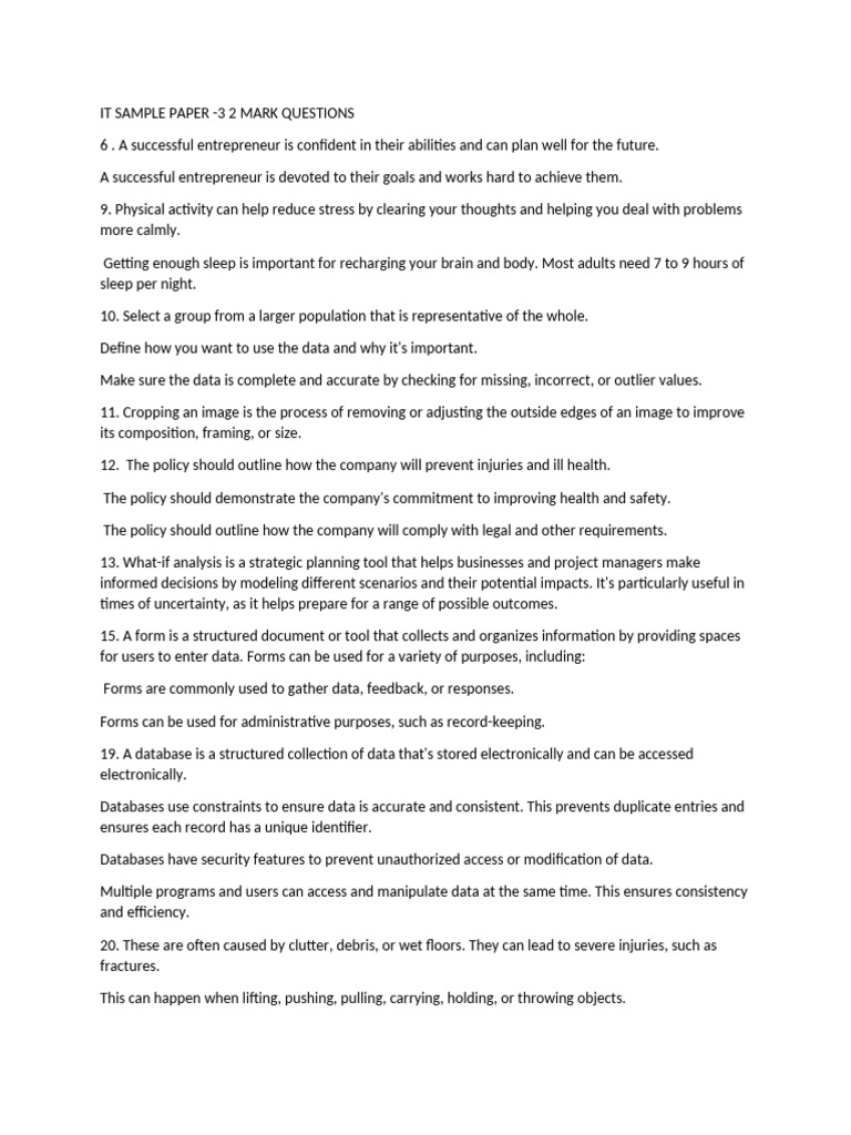 IT SAMPLE PAPER | PDF | Databases | Hyperlink