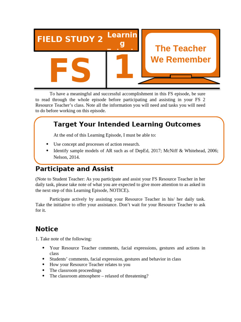 BELEN-FS2-final | PDF | Teachers | Learning