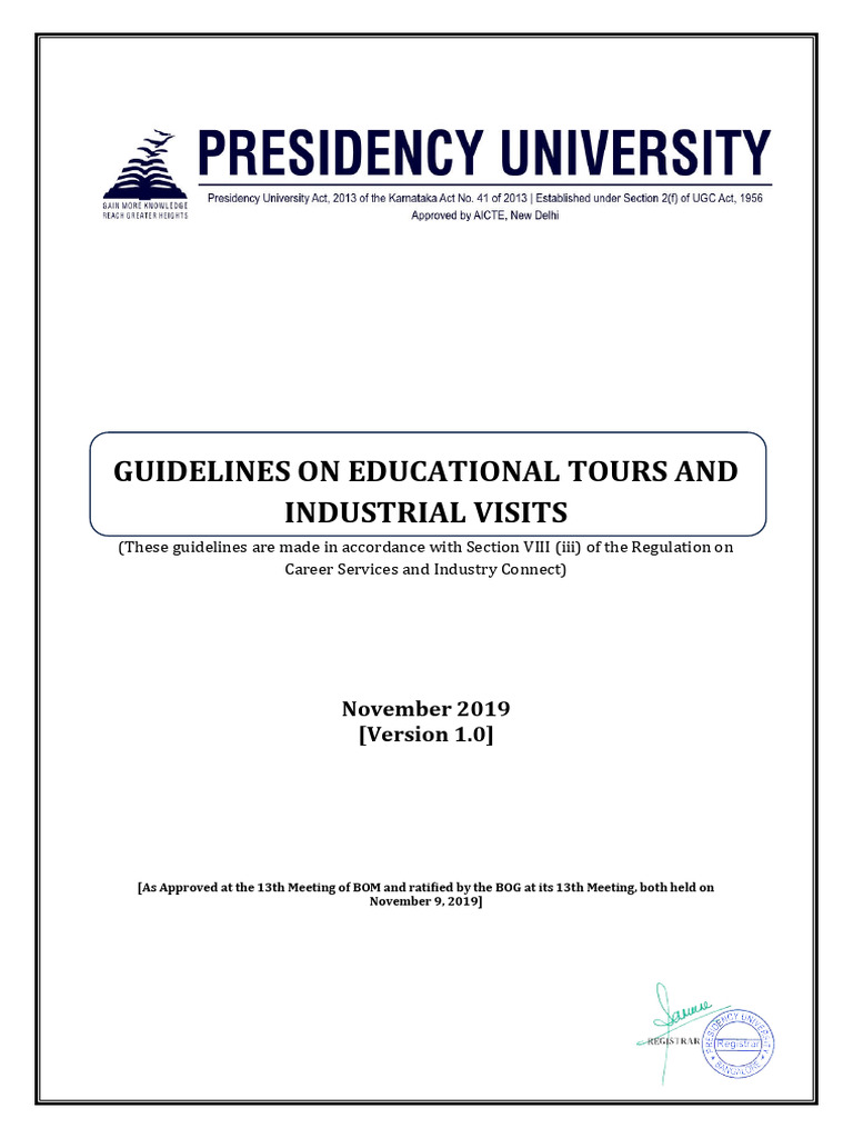 Guidelines-on-Education-Tours_Industrial-Visits-V1 | PDF | Dean ...