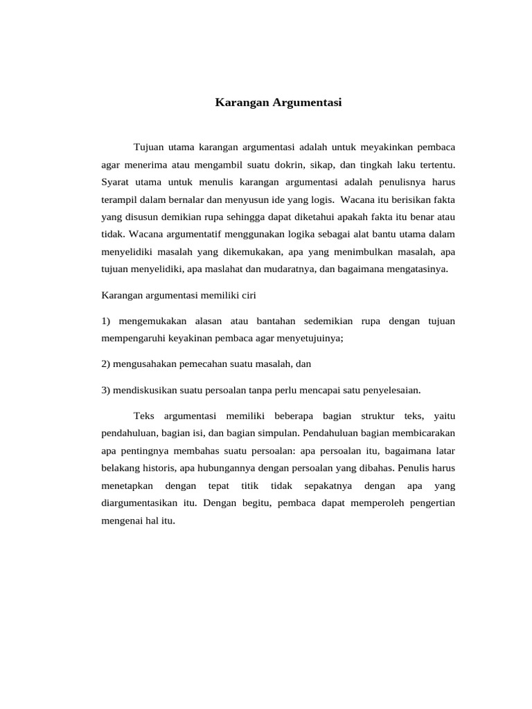 Karangan Argumentasi | PDF