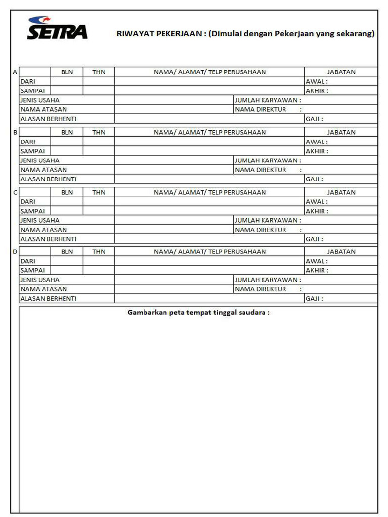Form Lembar Data Karyawan | PDF
