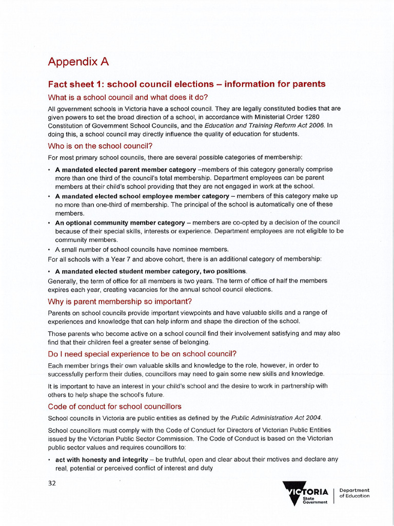 School Council Elections - Information For Parents - Fact Sheet 1 | PDF