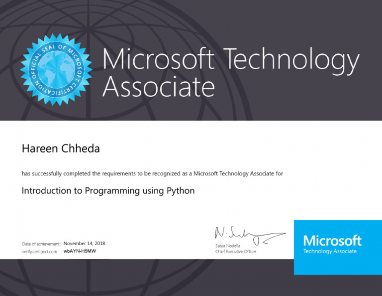 microsoft certificate programming python | PDF microsoft certificate programming python | PDF