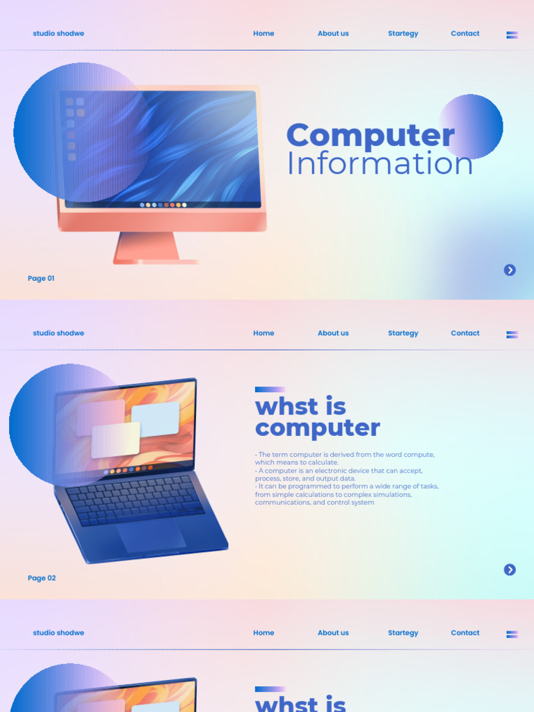 White Pink Gradient Modern Minimalist Computer Technology Presentation ...