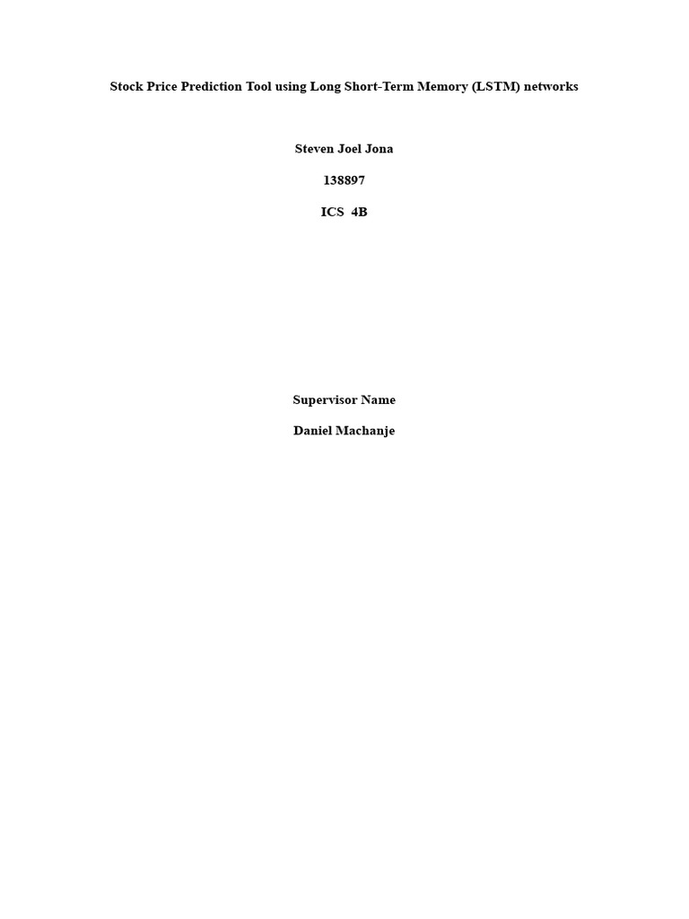 IS Project Proposal Final Draft | PDF | Machine Learning | Prediction