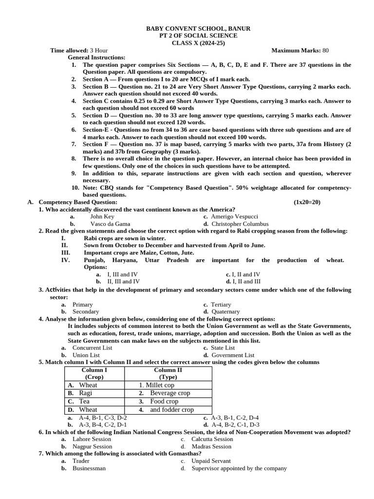 Social Studies September 2024-25 | PDF | Globalization